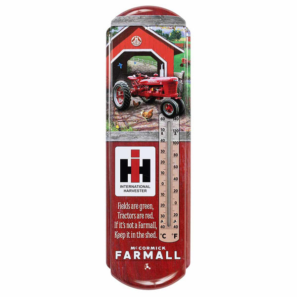 IH Farmall Covered Bridge Metal Thermometer | Farmall - IH GEAR