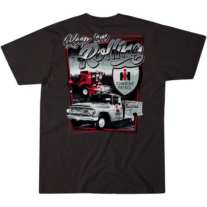 International Harvester Combine Patrol Keep Em Rollin Black Tee Shirt ...