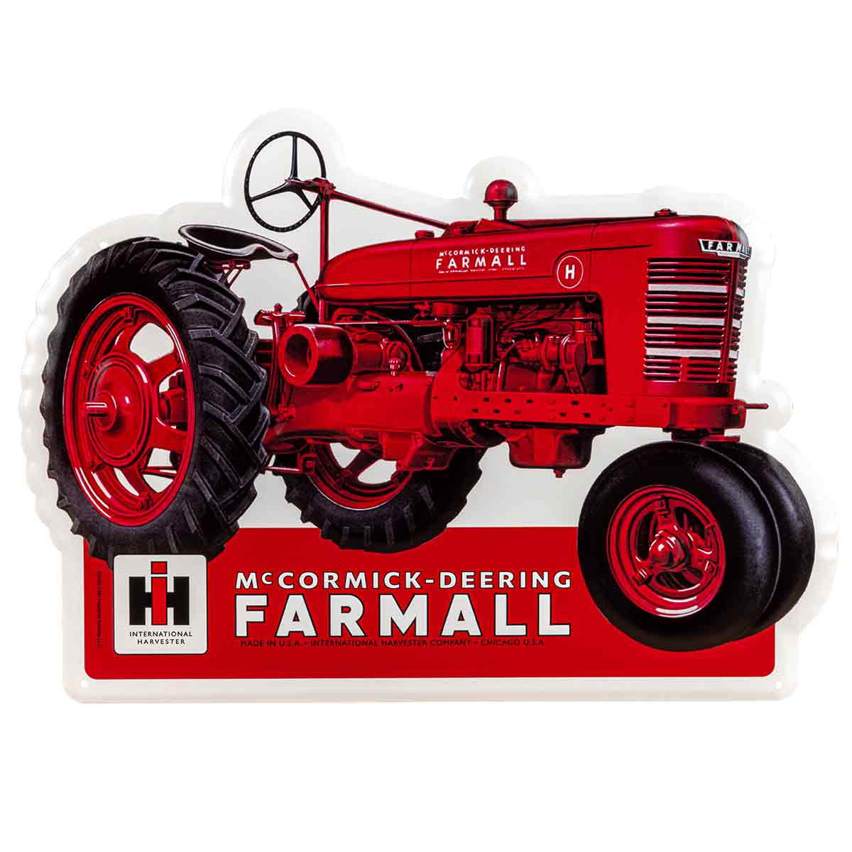 International Harvester Farmall Tractor Die Cut Embossed Sign IH Gear ...