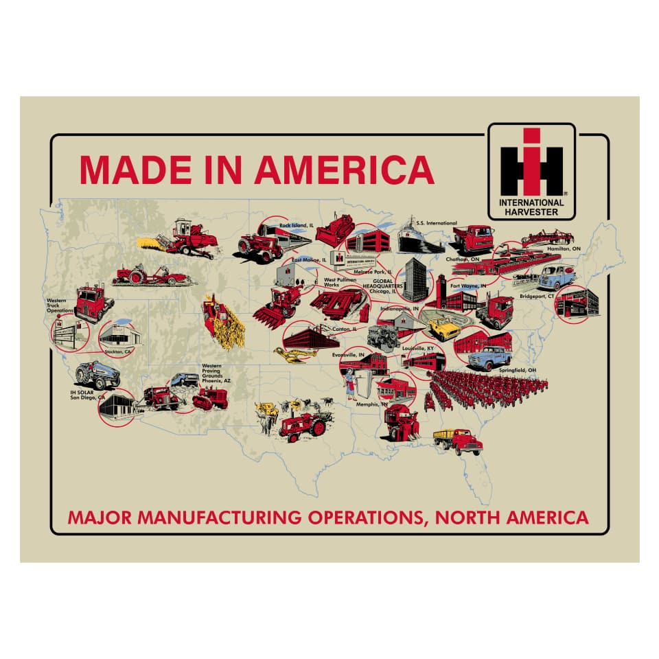 International Harvester Map | Manufacturing History Poster - IH Gear ...